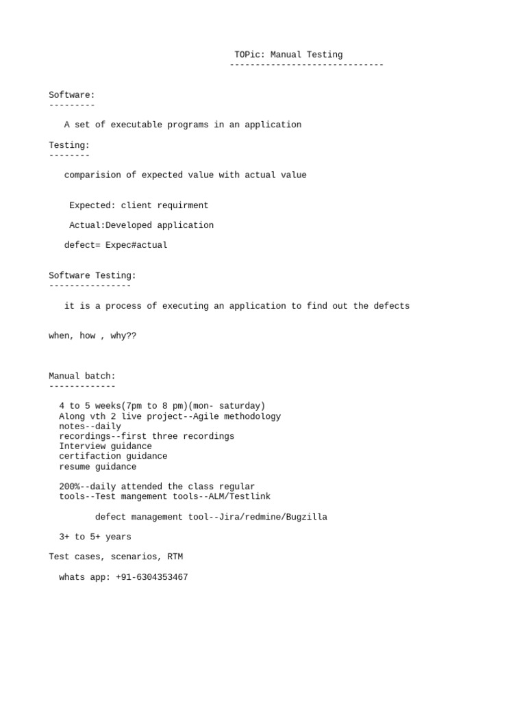 Manual Notes 1 | PDF