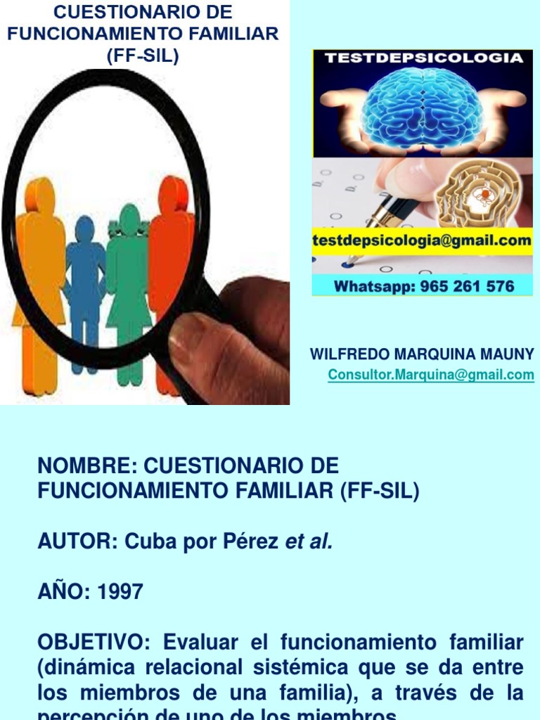 Funcionamiento Familiar FF Sil | PDF | Las emociones | Ciencias del comportamiento