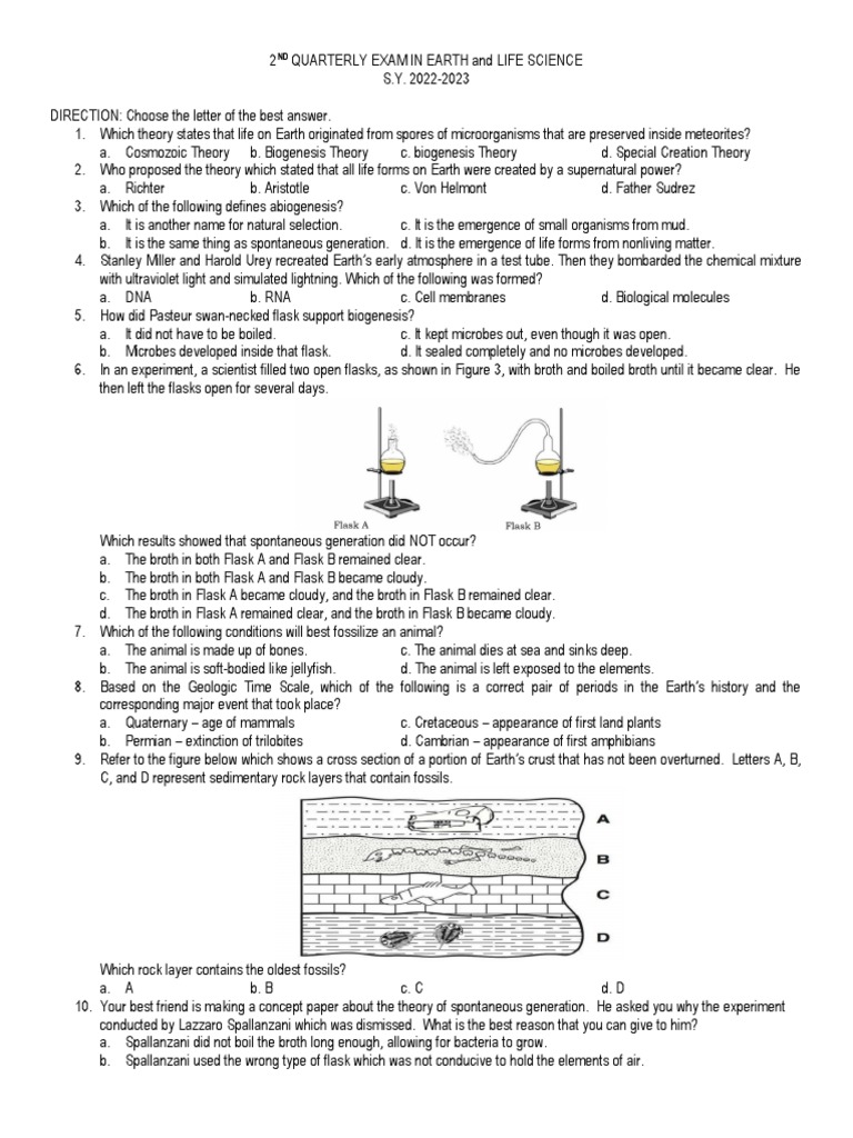 2ND QUARTERLY EXAM REVIEWS EARTH AND LIFE SCIENCE | PDF | Reproduction ...