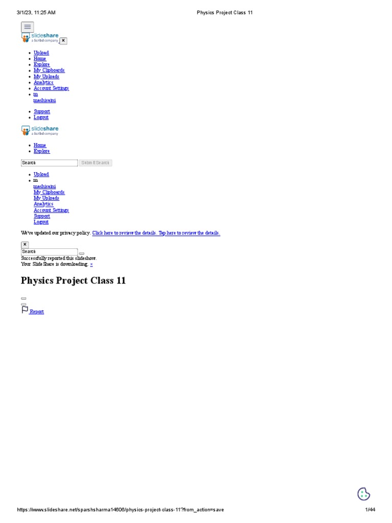 Physics Project Class 11 | PDF | Applied And Interdisciplinary Physics ...