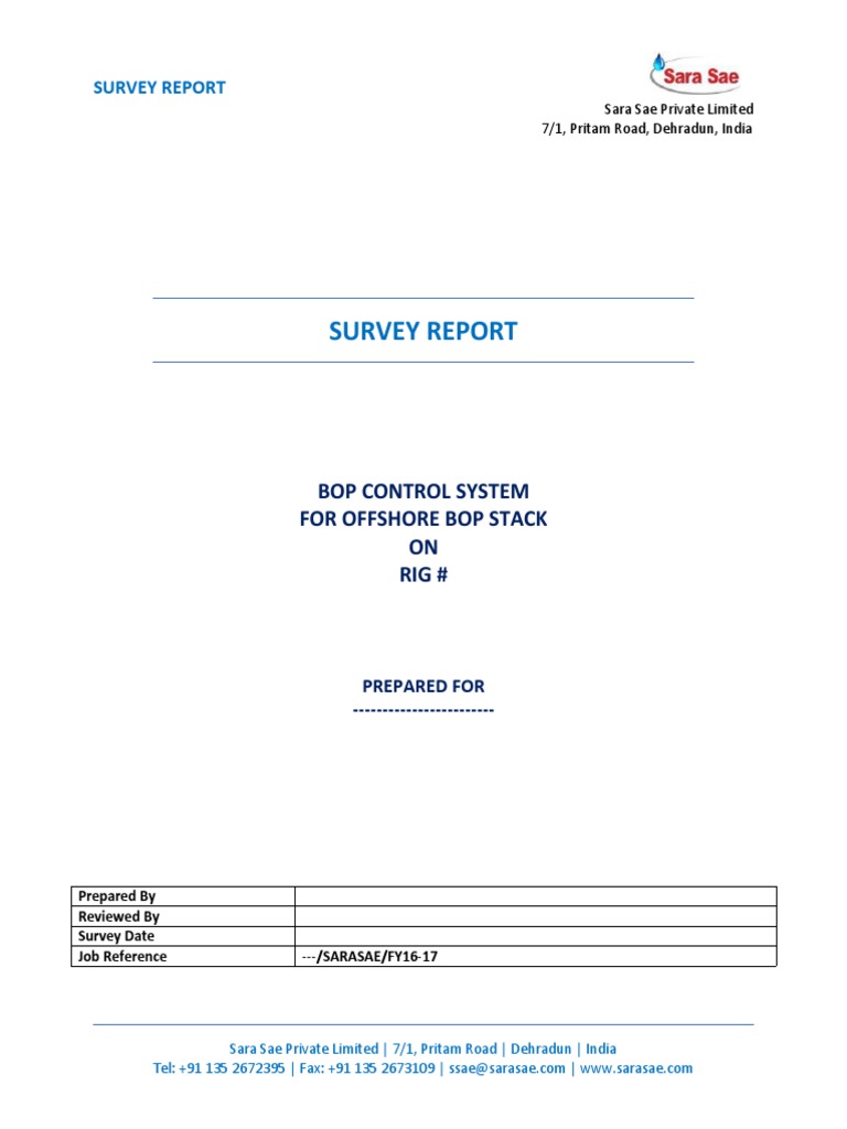 Survey Report - BOP Control Unit | PDF | Pump | Valve