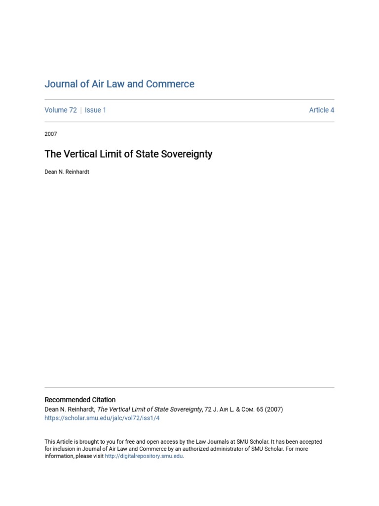 The Vertical Limit of State Sovereignty | PDF | Territorial Waters ...