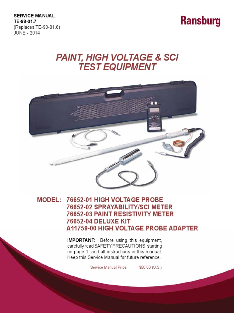 Test Equipment TE 98 01 | PDF | High Voltage | Power Supply