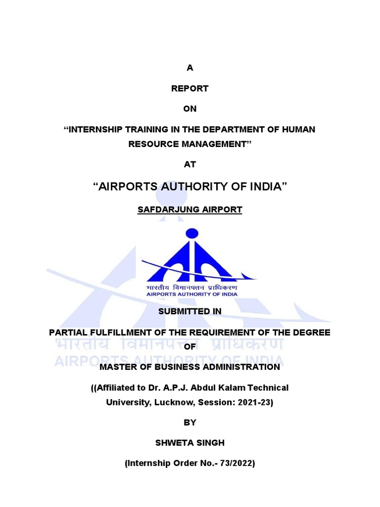 Shweta AAI Report PDF | PDF | Human Resource Management | Business