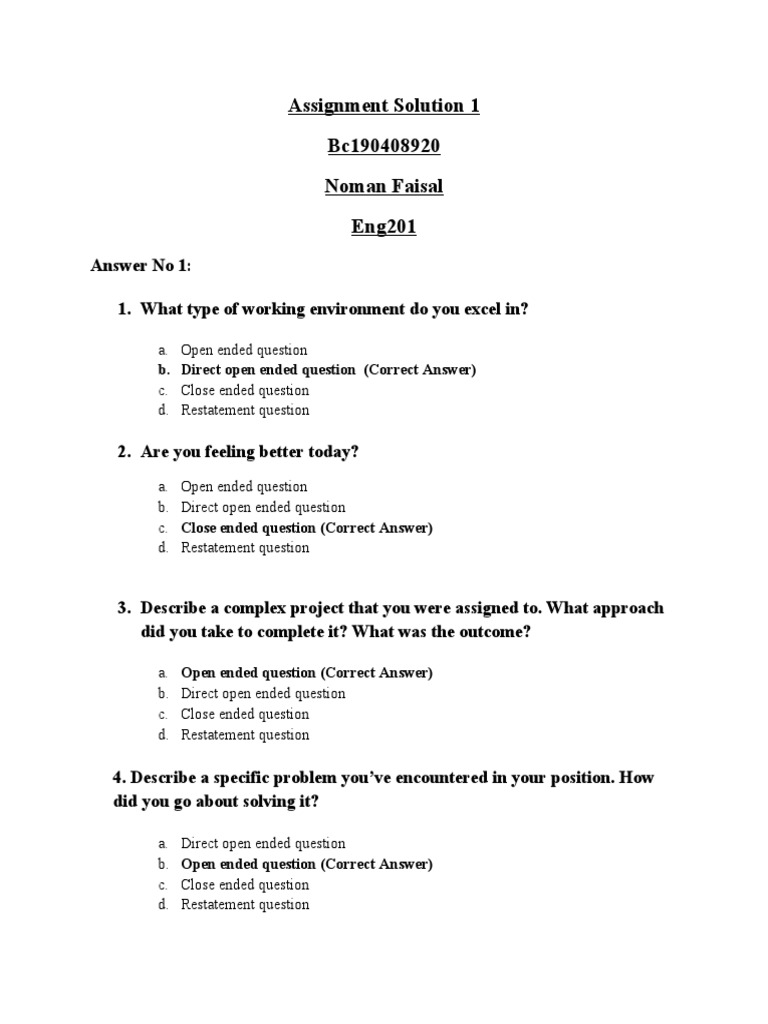Assignment Solution 1 (Eng201) | PDF | Evaluation | Cognition