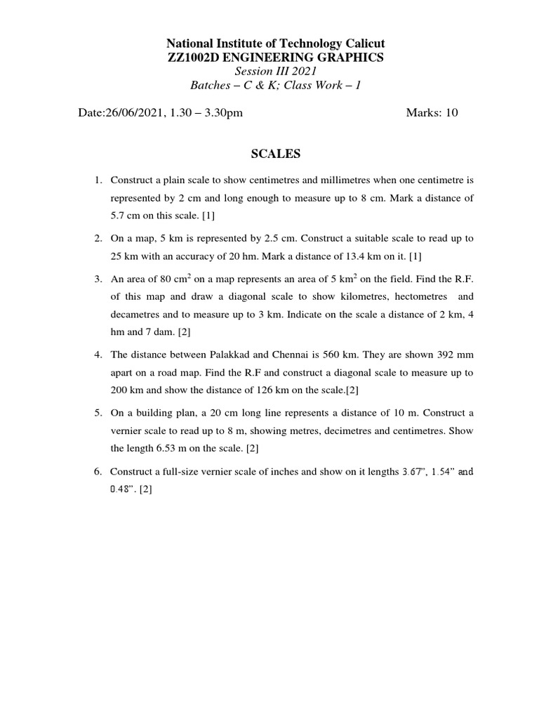 Engineering Graphics Scale Construction | PDF | Technology & Engineering