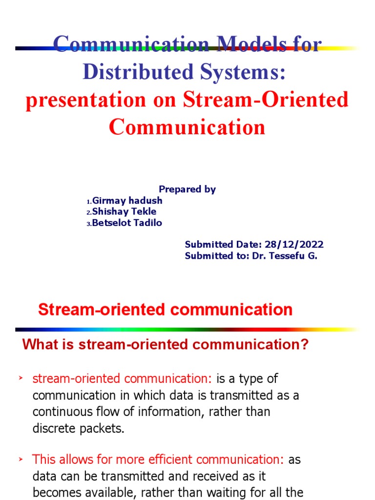 Stream Oriented Communication Pdf Quality Of Service Service Industries