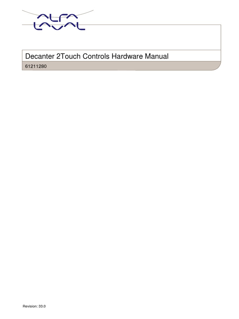 Decanter 2touch Controls HW Manual R33 | PDF | Programmable Logic ...