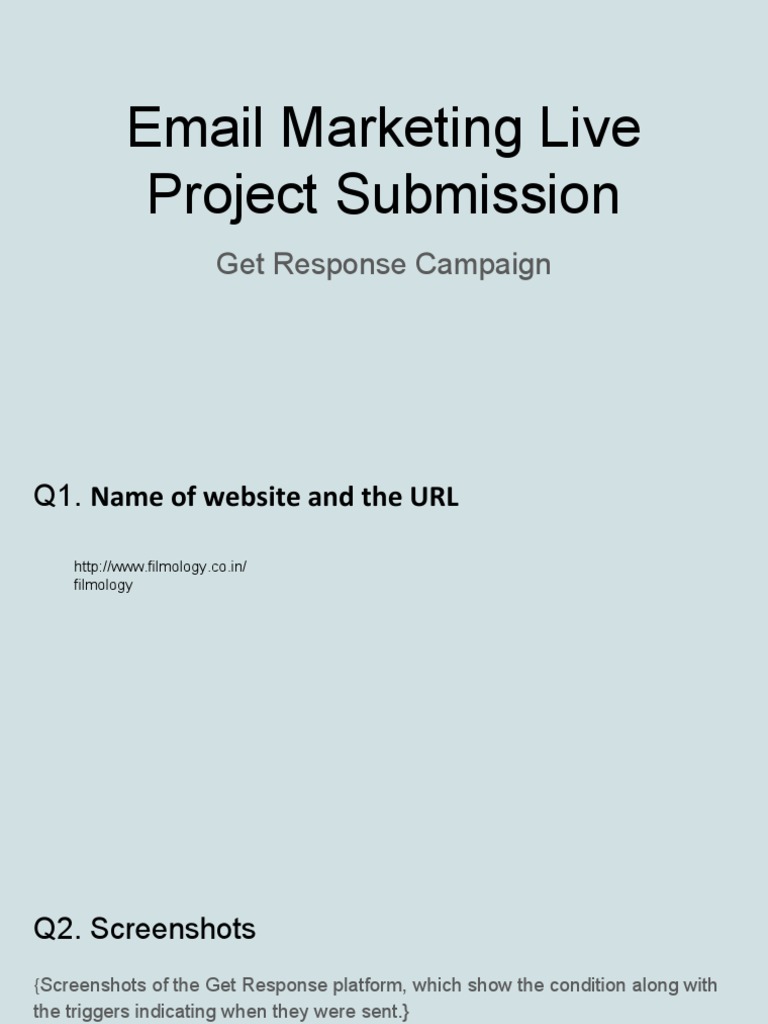 Email Marketing Project Overview | PDF