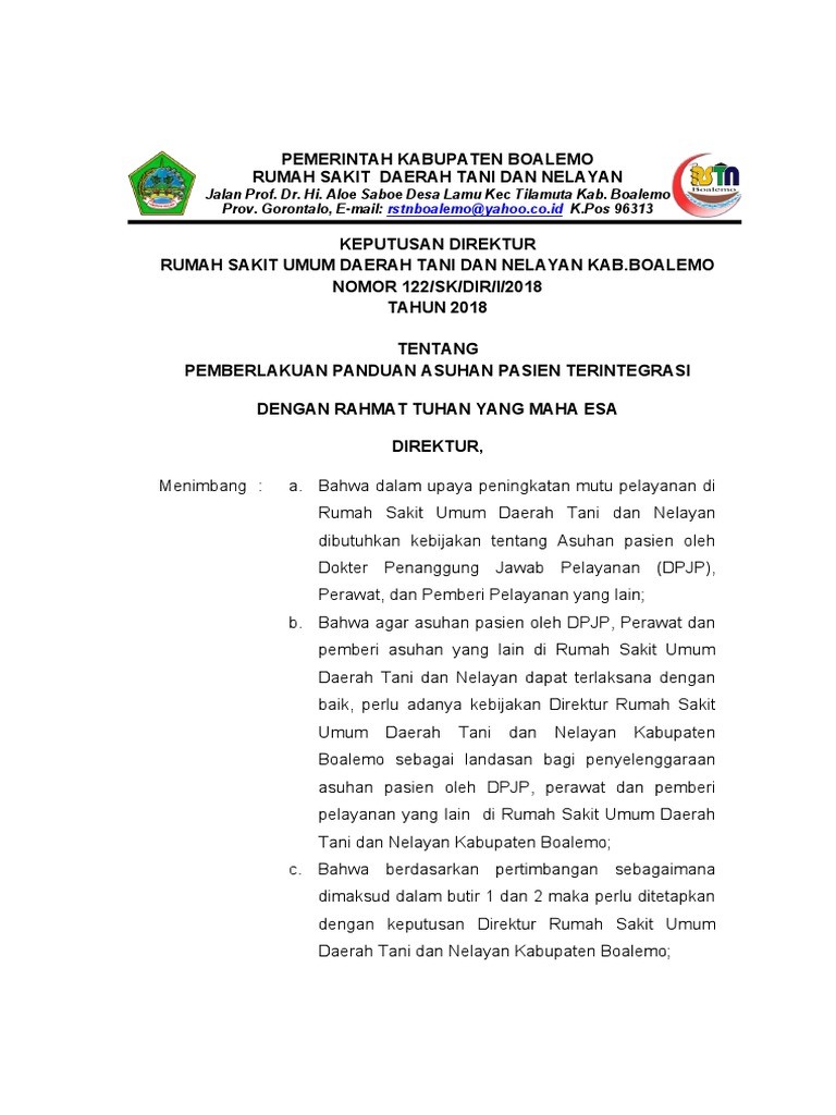 SK Asuhan Pasien Oleh DPJP, Perawat Dan Ppa | PDF