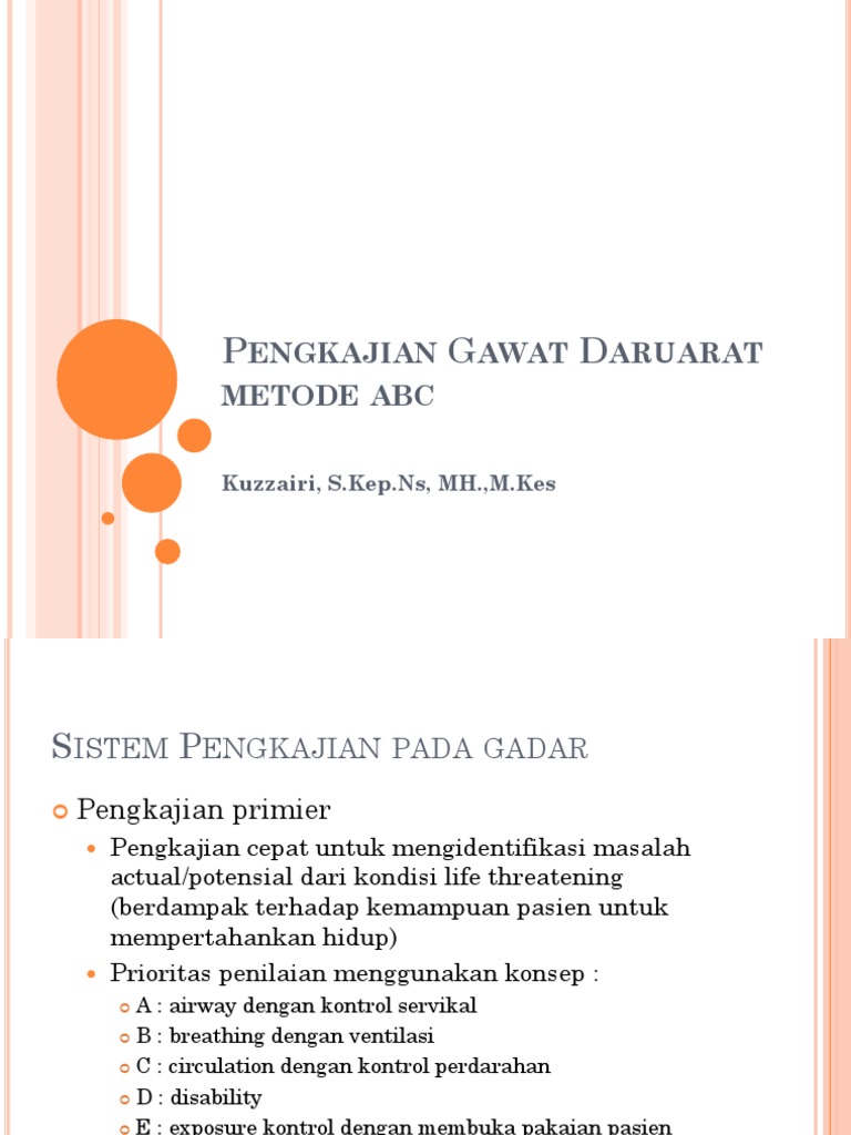 Pengkajian Askep Gadar Metode ABC | PDF | Pengembangan Diri | Sains & Matematika
