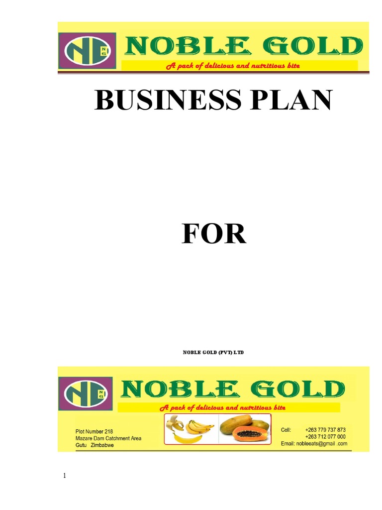 Noble Gold Business Plan | PDF | Agriculture | Dietitian