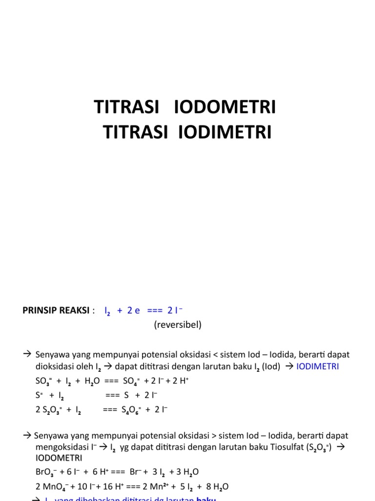Titrasi Iodimetri-Iodometri | PDF