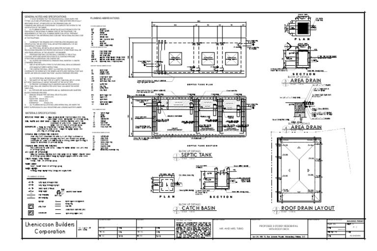 Lheniccson Builders Corporation: Area Drain | PDF | Plumbing | Storm Drain