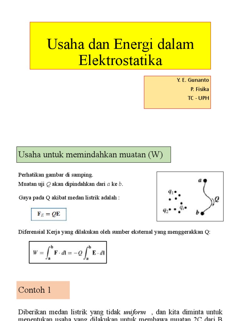 Lec - 6 - Usaha Dan Energi Elektrostatika | PDF | Metode & Bahan Ajar | Sains & Matematika