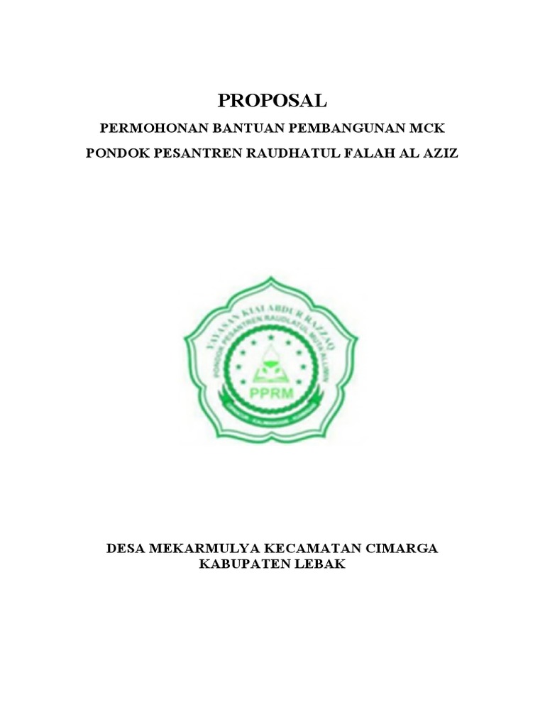 Contoh Proposal MCK Pondok | PDF