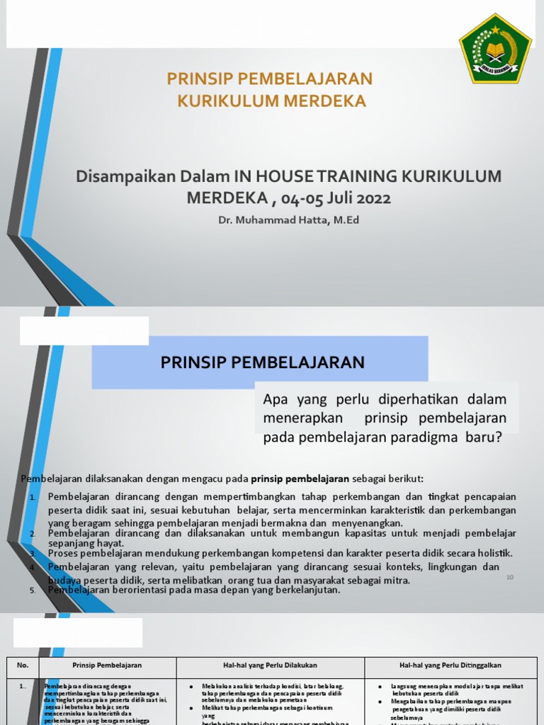Prinsip Pembelajaran Kurikulum Merdeka | PDF