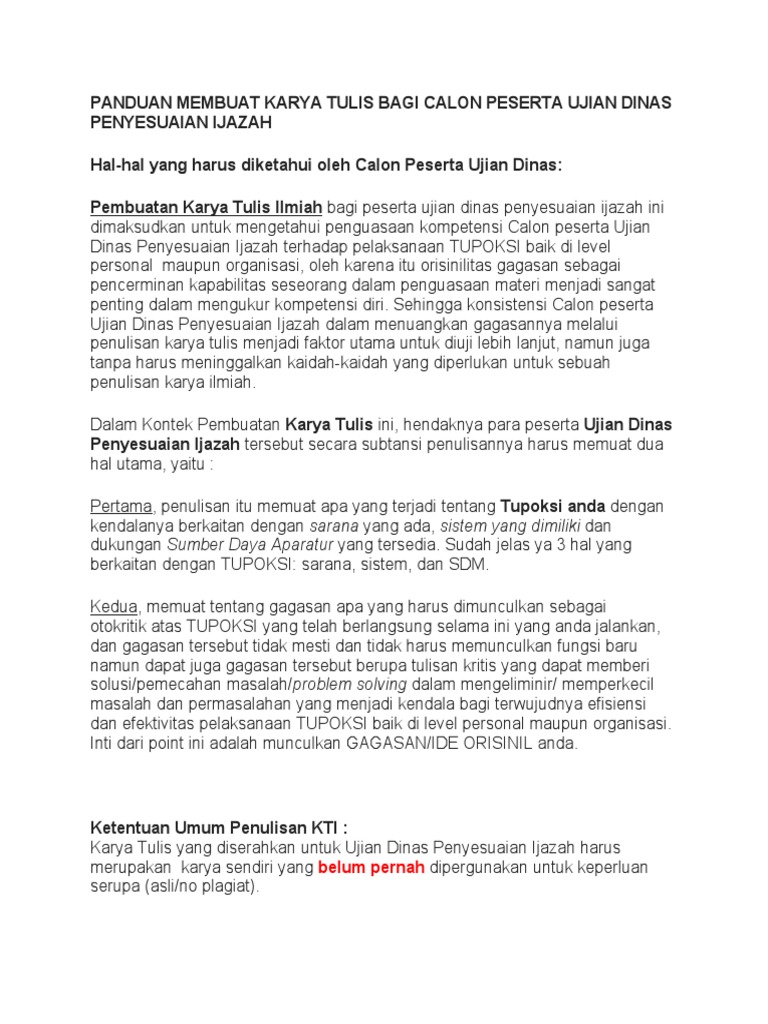 Panduan Lengkap Membuat Karya Tulis untuk Ujian Dinas Penyesuaian ... Panduan Lengkap Membuat Karya Tulis untuk Ujian Dinas Penyesuaian ...