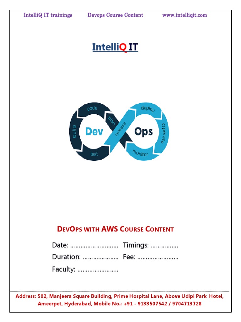 Intelliq It Devops Course Content Pdf 