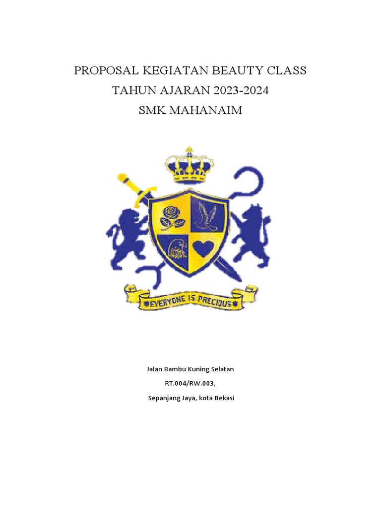 Proposal Beauty Class SMK Mahanaim 2023 | PDF | Ilmu Sosial