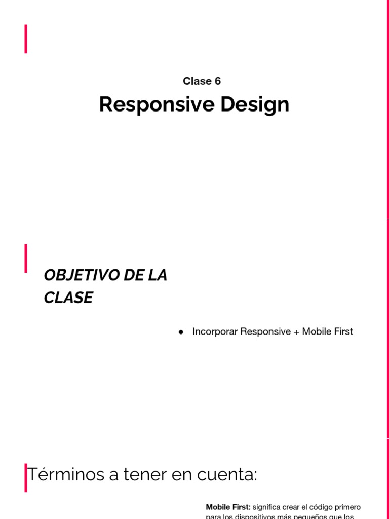 CLASE 6 Responsive Design | PDF | Diseño web adaptable | Electrónica de consumo