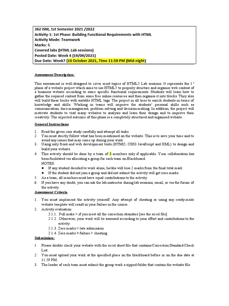 362 Ism Activity-1 Html5 | PDF | Html5 | Html