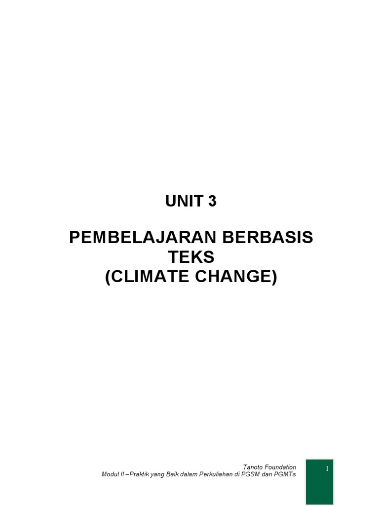 Unit 3 - Pembelajaran Berbasis Teks - Climate Change | PDF
