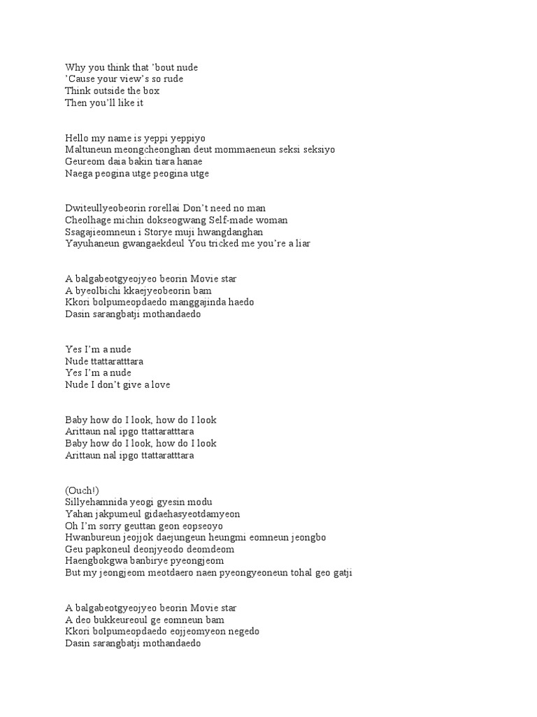 (G)I-DLE "Nxde" Lyrics Romanized | PDF