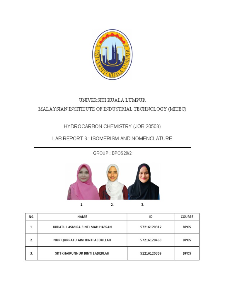 Lab Report 3 (Isomerism & Nomenclature) | PDF | Alkene | Isomer