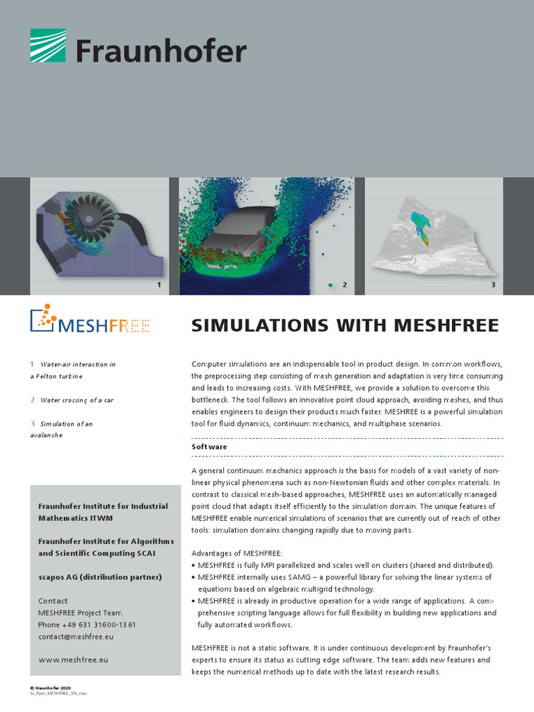 TV Flyer MESHFREE EN | PDF | Simulation | Computer Simulation