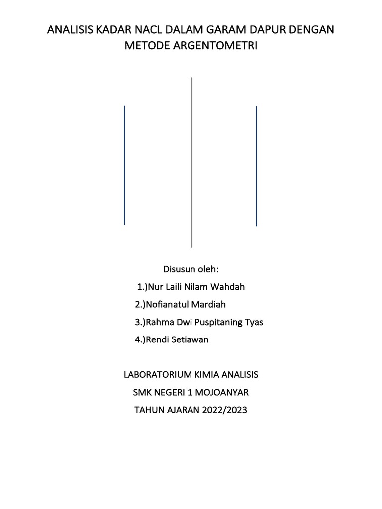 Analisis Kadar Nacl Dalam Garam Dapur Dengan Metode Argentometri | PDF