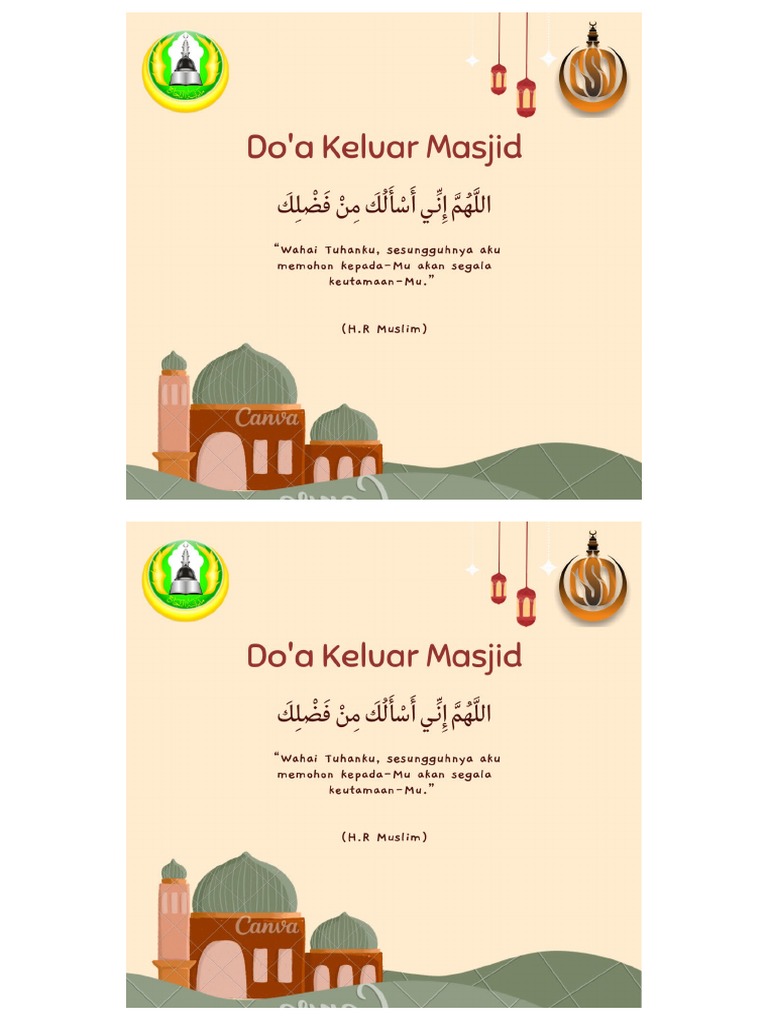Doa Keluar Masjid | PDF