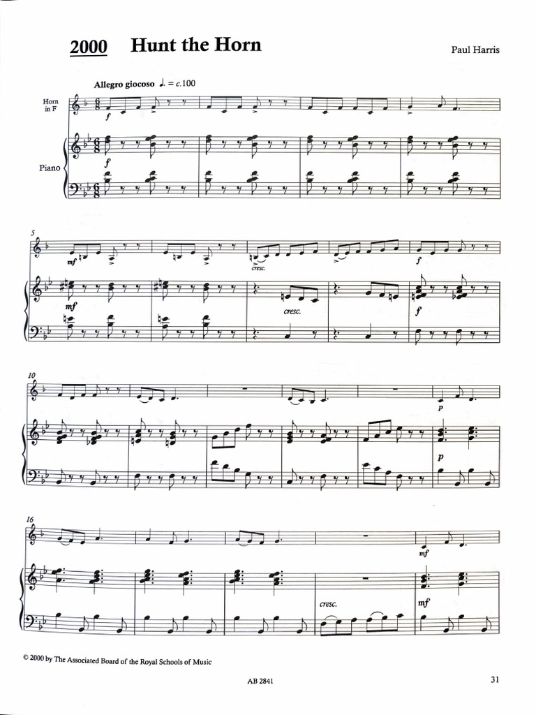 Hunt The Horn (Piano) | PDF