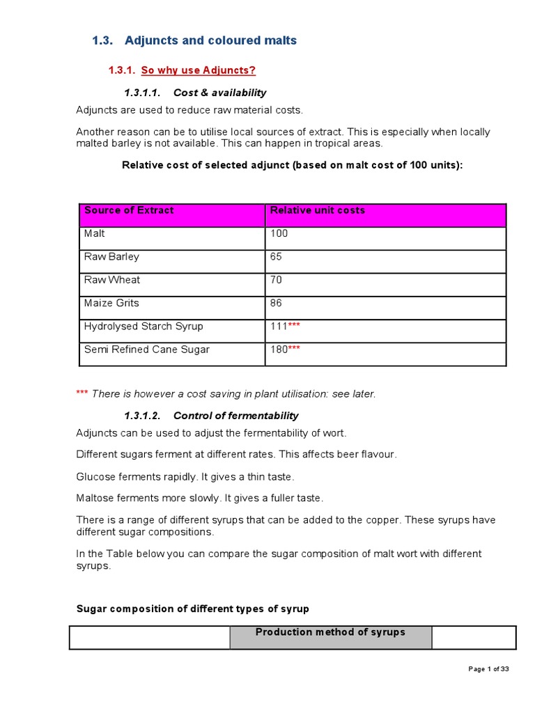 Adjuncts and Coloured Malts | PDF | Brewing | Beer