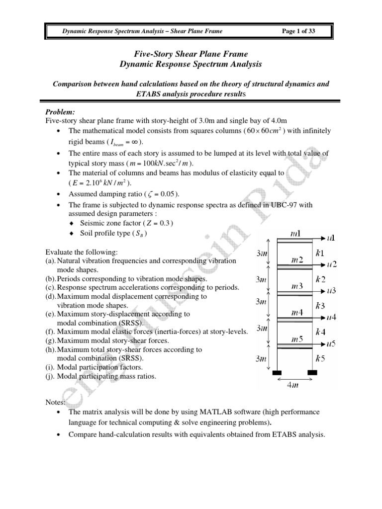 Dynamics Response Spectrum Analysis | PDF | Normal Mode | Eigenvalues And Eigenvectors