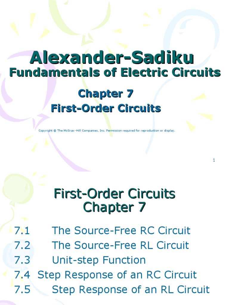 Chp-7-First Order Circuits | PDF | Electrical Network | Electrical Engineering