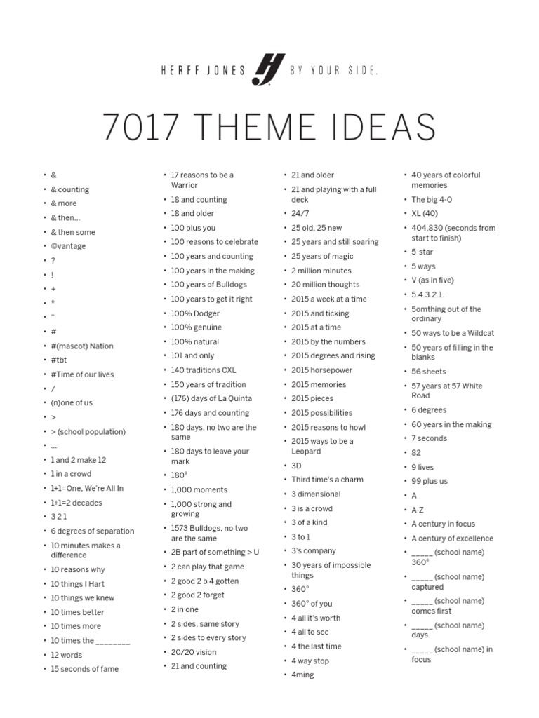 Yearbook Theme Ideas | PDF