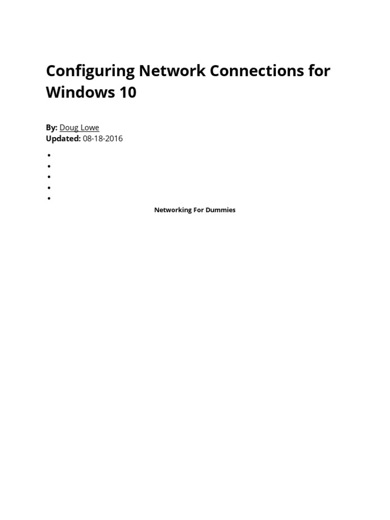 Configure Windows 10 Network Settings | PDF | Ip Address | Computer Network