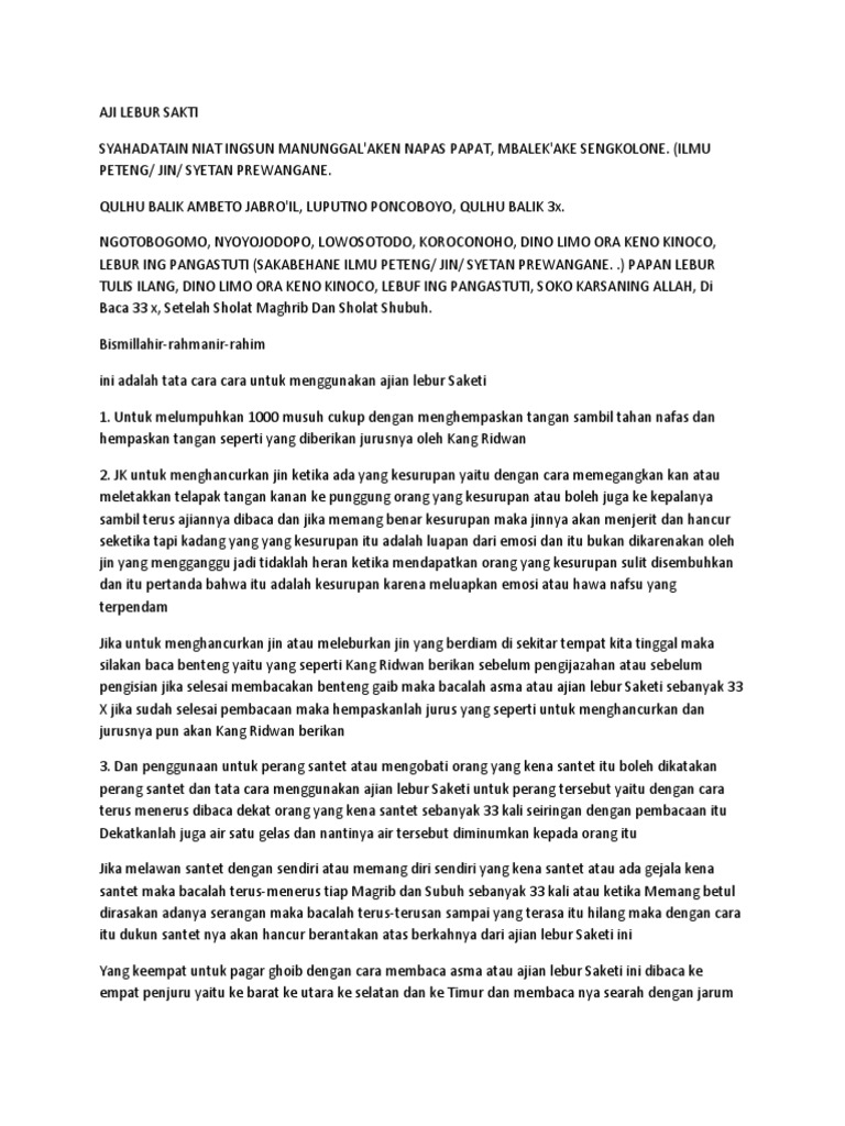 Aji Lebur Saketi | PDF