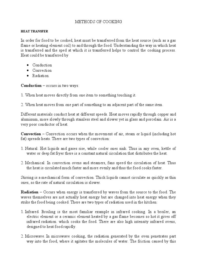 Methods of Cooking Modified | PDF | Grilling | Roasting