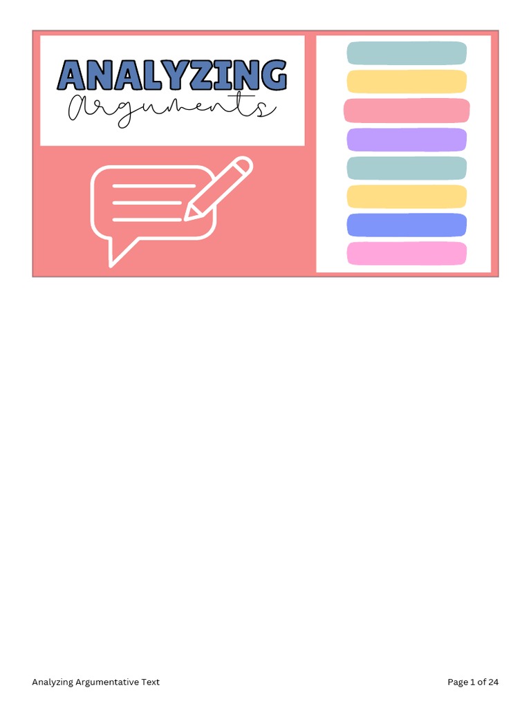 Analyzing Argumentative Texts Guide | PDF | Argument | Methodology