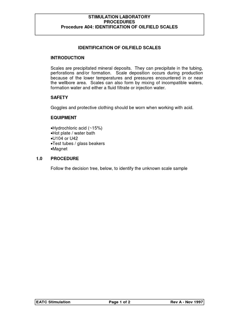 Identificationof Scales | PDF | Iron | Chemistry