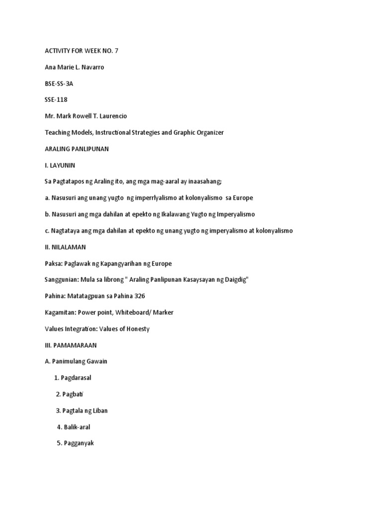 Lesson Plan (SSE-118) | PDF