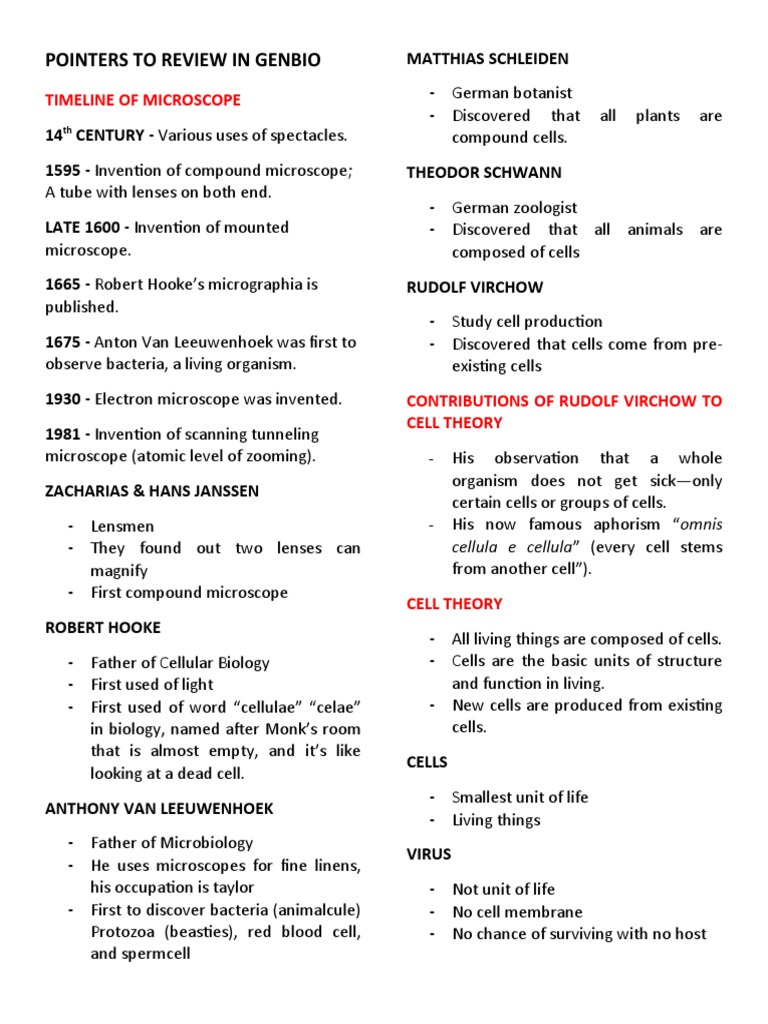 Pointers To Review in Genbio | PDF | Meiosis | Cell (Biology)