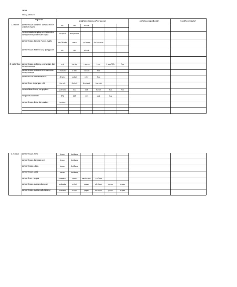Job Sheet Isian Ukk 2023 Siswa TBSM | PDF