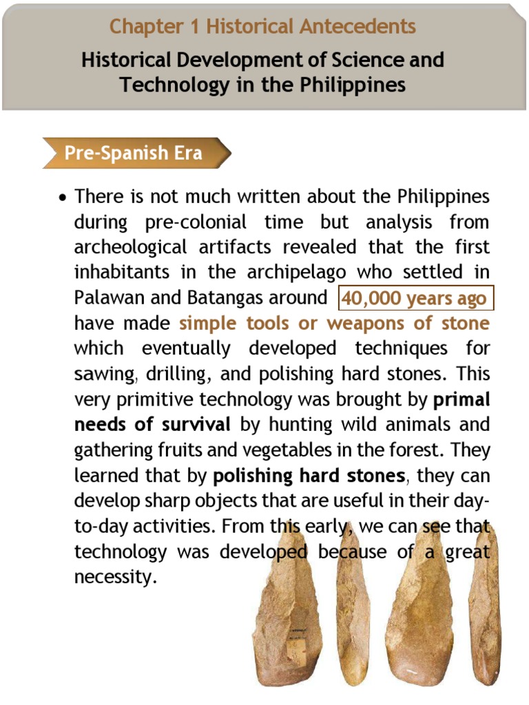 Chapter 1historical Development of Science and Technology in The ...