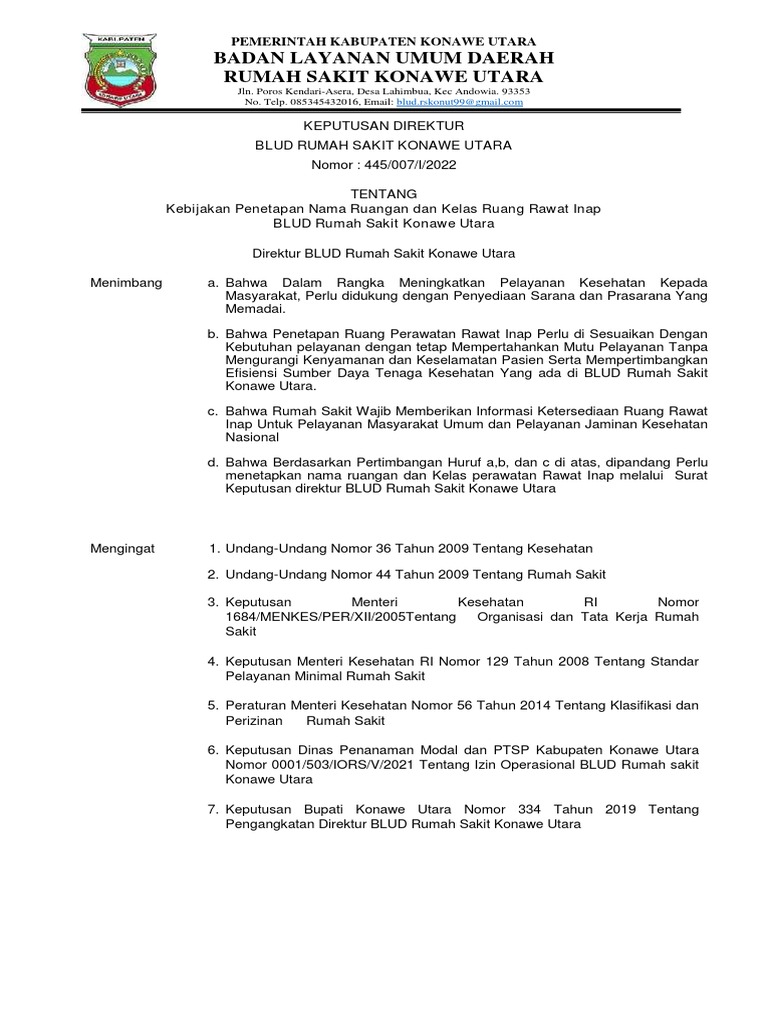 SK Penetapan Kelas Revisi | PDF