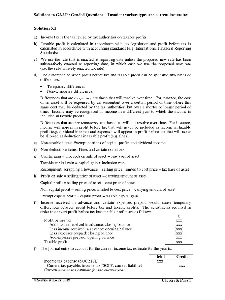 05 Current Taxation s19 Final | PDF | Debits And Credits | Tax Expense