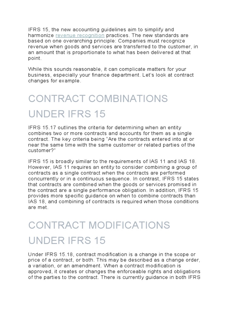 Contract Modifications | PDF | International Financial Reporting ...