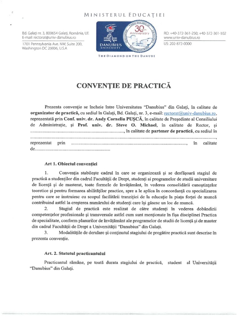 Conventie Practica F D 22-23 | PDF